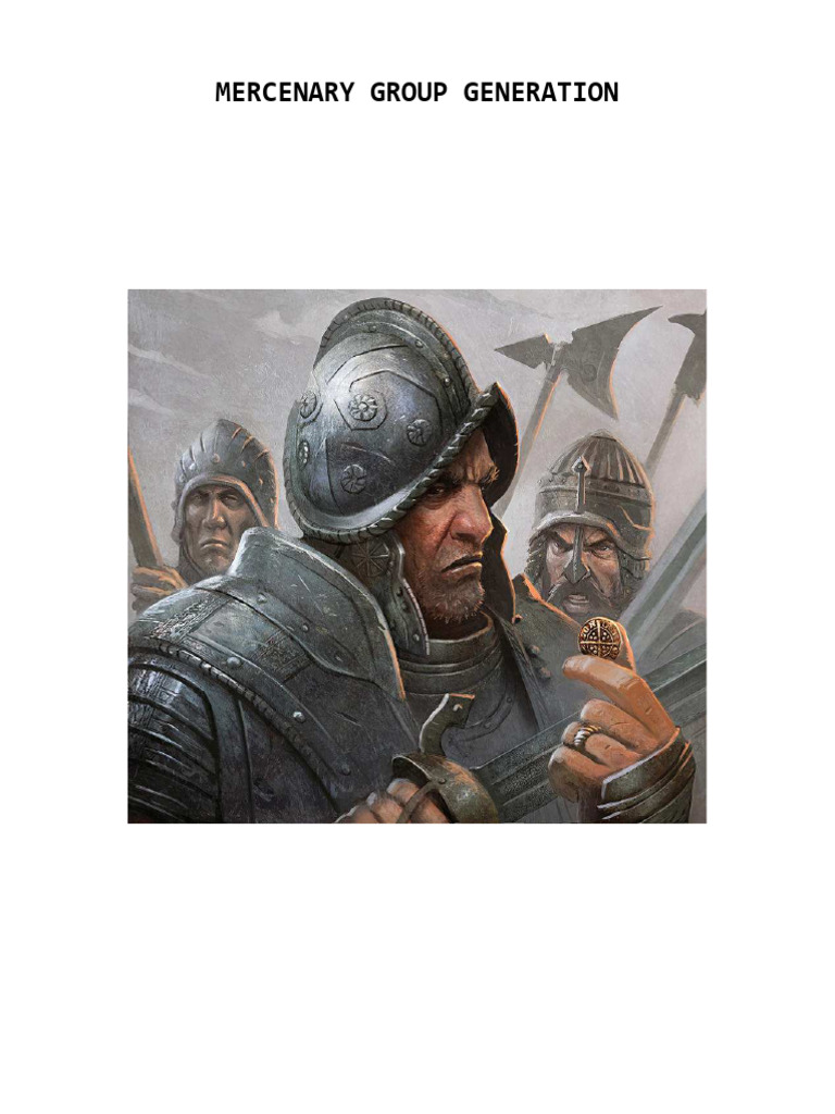 Mercenary Company Generator | PDF