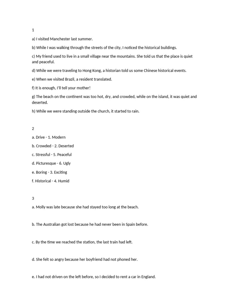 Review Past Tenses With Vocabulary | PDF