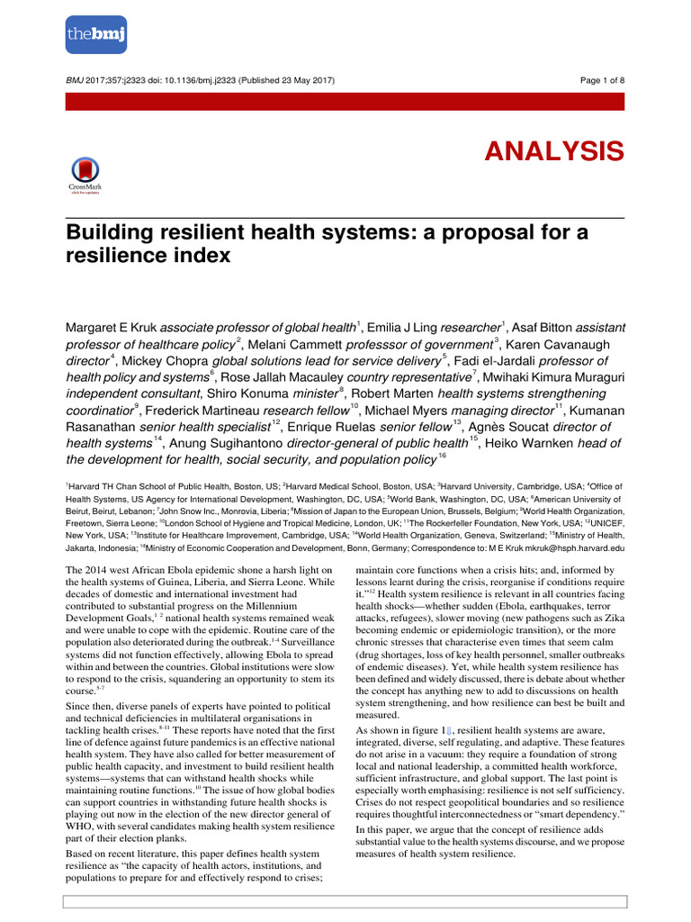 Building resilient health systems a proposal for a_GREEN VoR (1) | PDF | Psychological ...