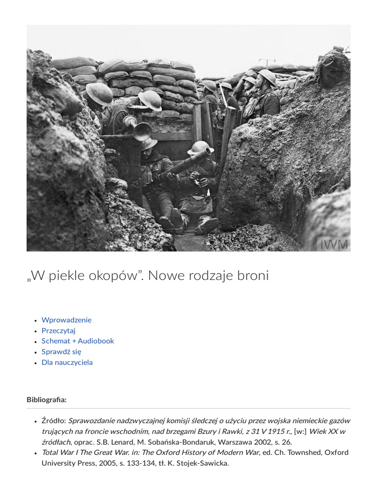 W Piekle Okopow Nowe Rodzaje Broni | PDF