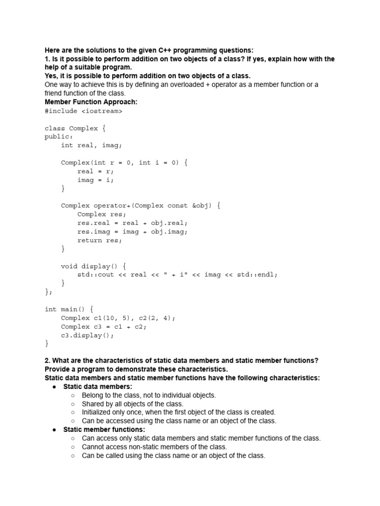 Sessional 1 | PDF | Method (Computer Programming) | Object Oriented Programming