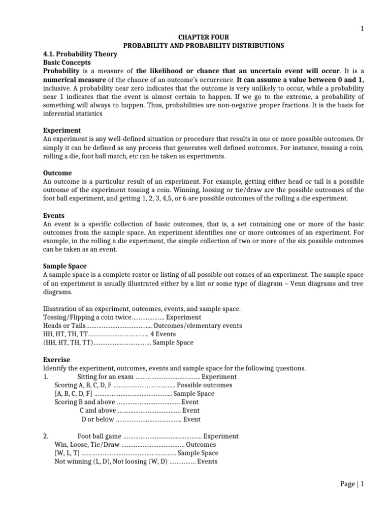 Probability Ch 4 (1) | PDF | Probability Distribution | Random Variable