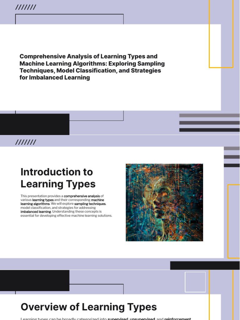 Slidesgo Comprehensive Analysis of Learning Types and Machine Learning Algorithms Exploring ...