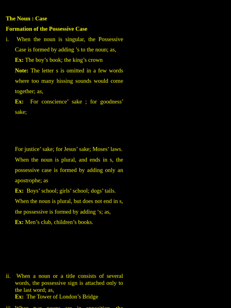 The Noun Case | PDF | Noun | Linguistic Morphology