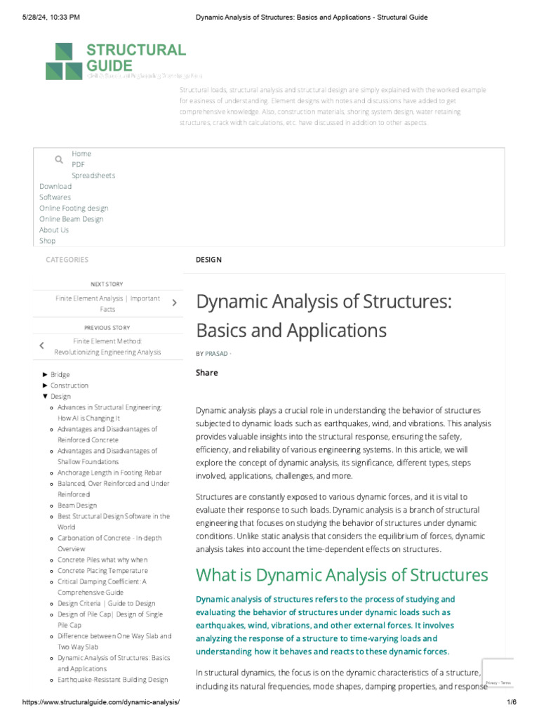 Dynamic Analysis of Structures - Basics and Applications - Structural Guide | PDF | Normal Mode ...