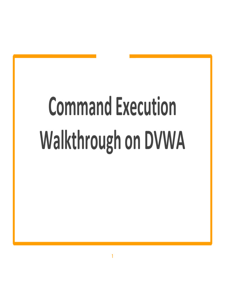 005 Command Execution On DVWA | PDF