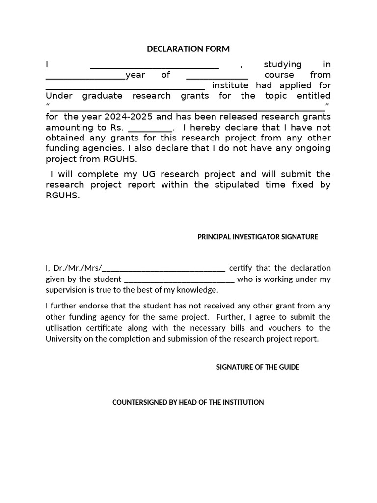 Declaration Form | PDF