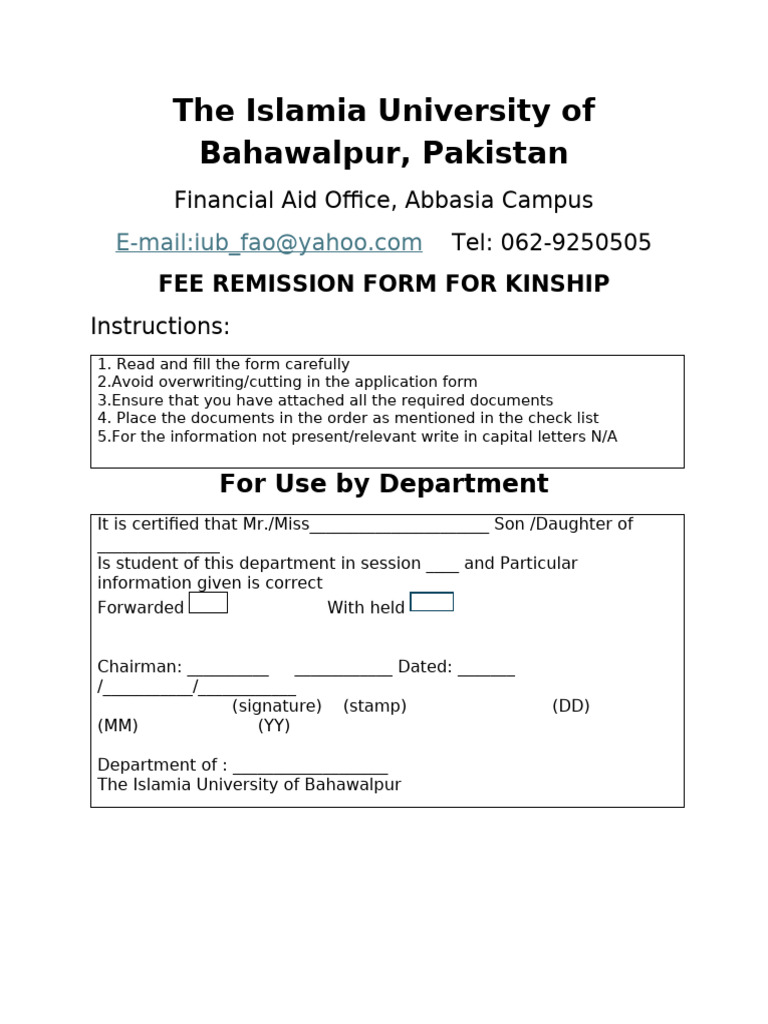 Kinship Form | PDF