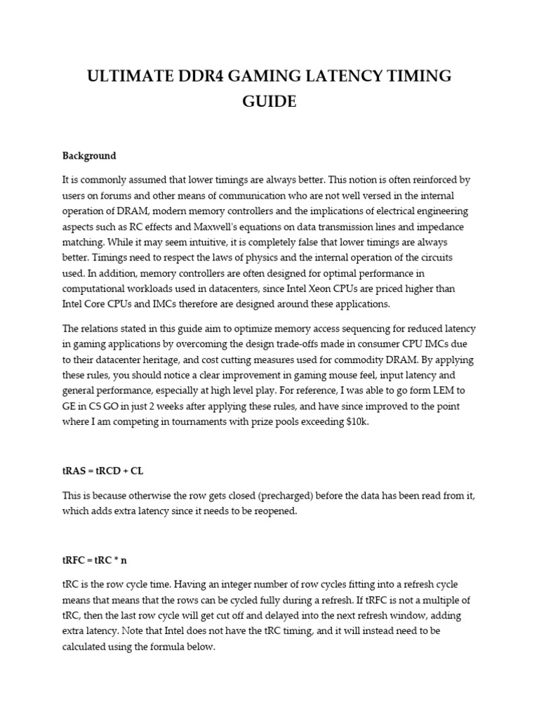 DDR4 Latency Guide-C6331 | PDF | Central Processing Unit | Dynamic ...