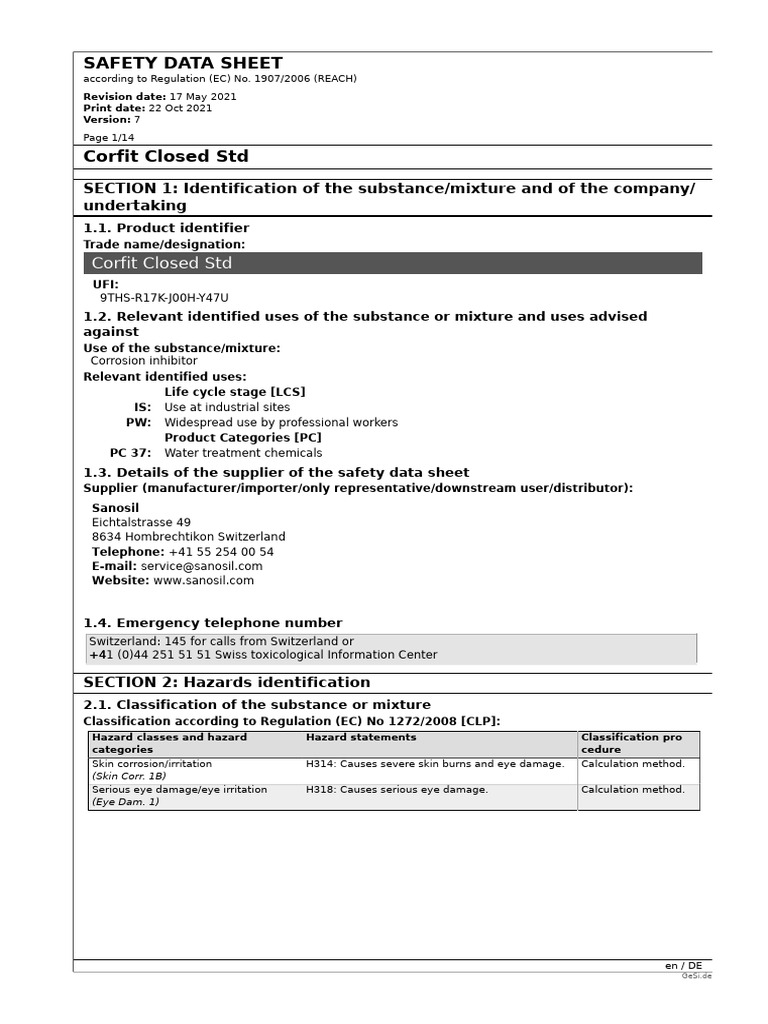Sds | PDF | Dangerous Goods | Toxicity