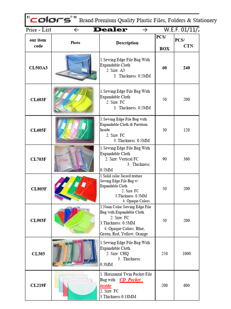 Updated Catalogue of Colors Brand PP Sty 2023 | PDF