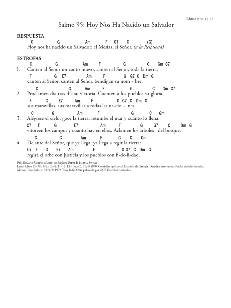 Preview: Salmo 95: Hoy Nos Ha Nacido Un Salvador | PDF | Salmos | Ketuvim