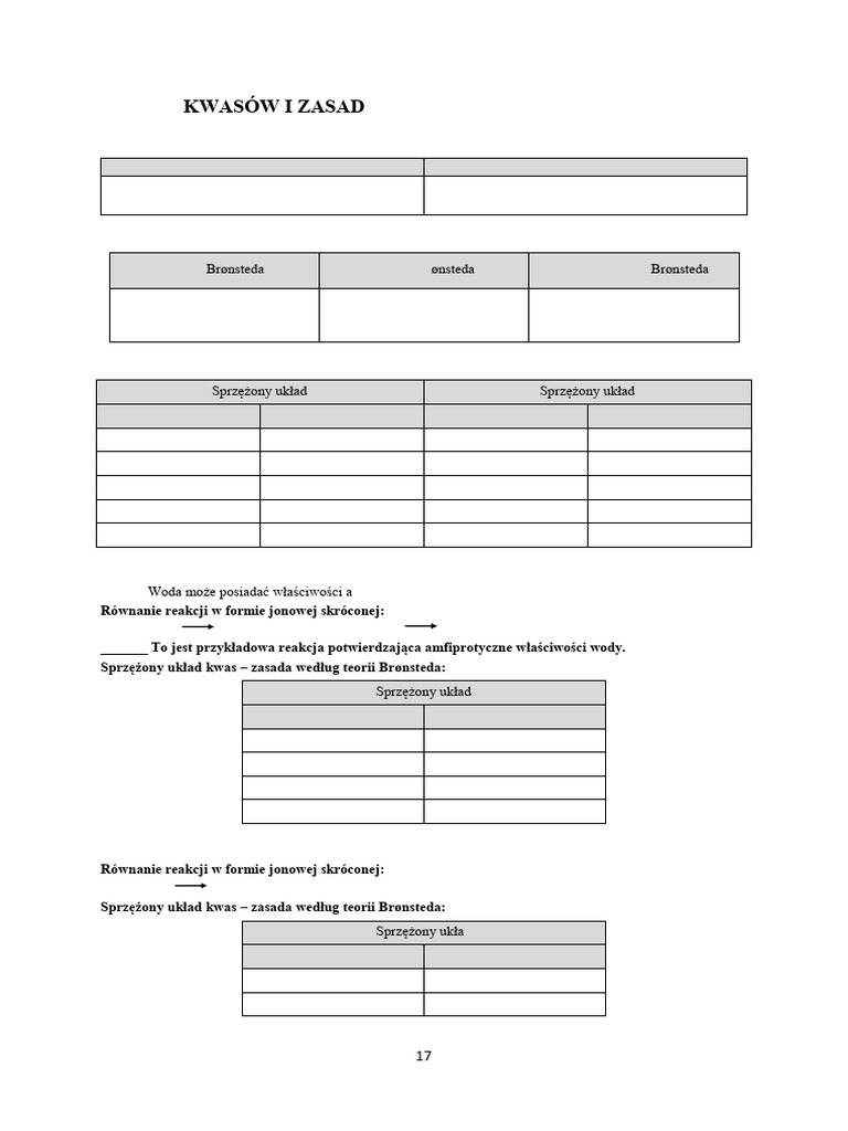 Odp - Teorie Kwasów I Zasad (M) | PDF