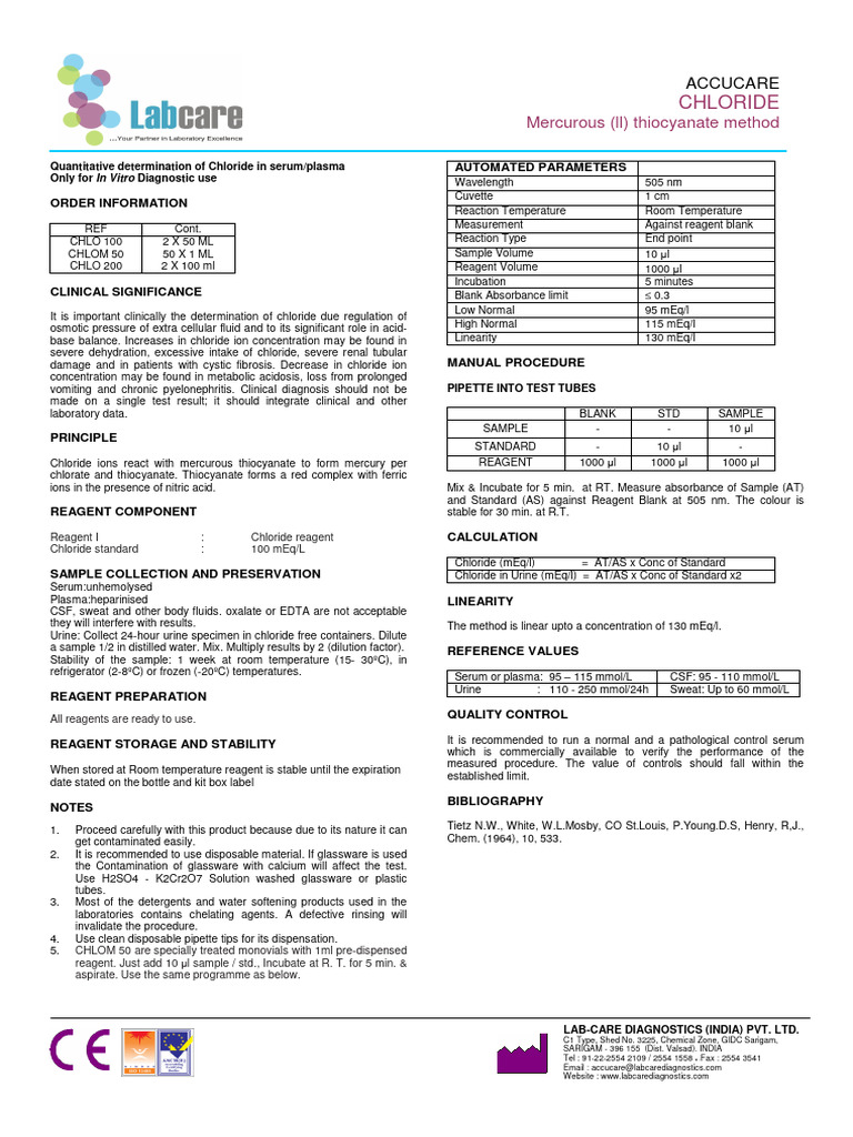 Chloride | PDF | Chloride