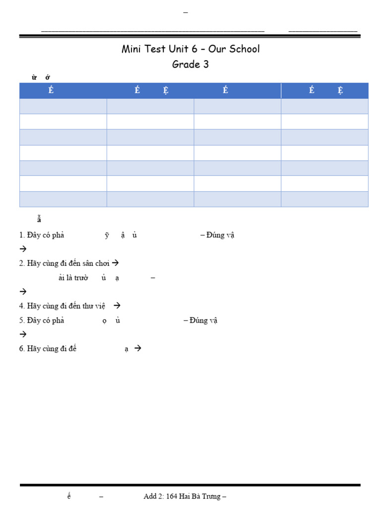 K3 4-10-2024 MiniTest1 Unit6 OurSchool | PDF