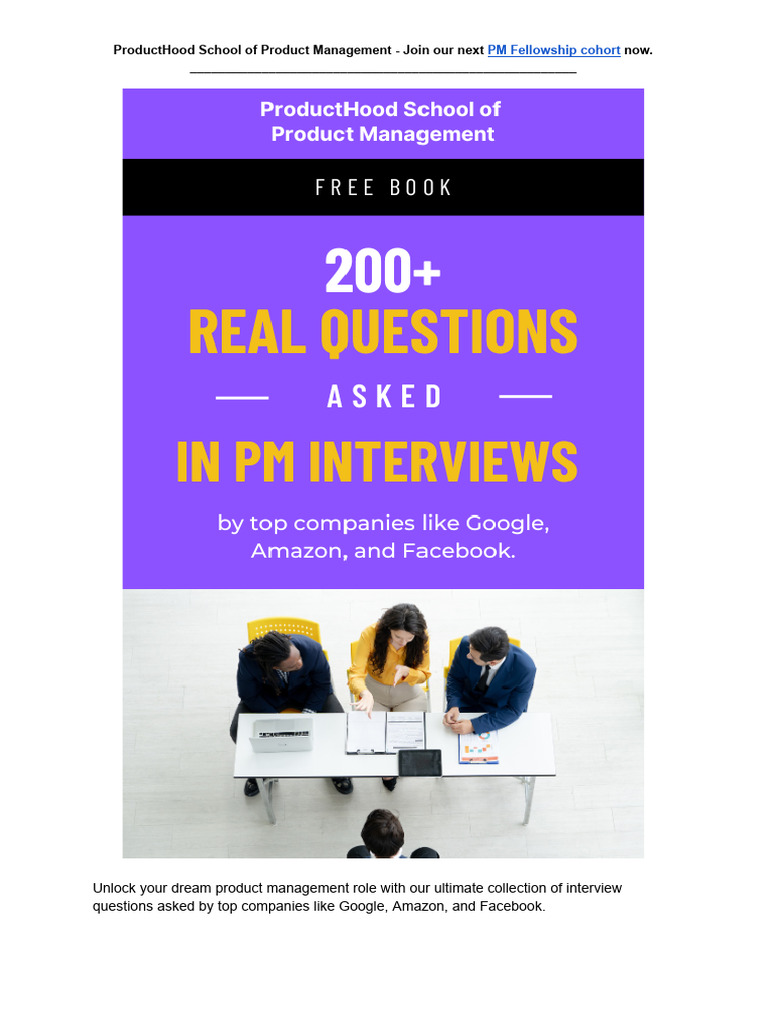 PM Interview Questions | PDF | Facebook | You Tube