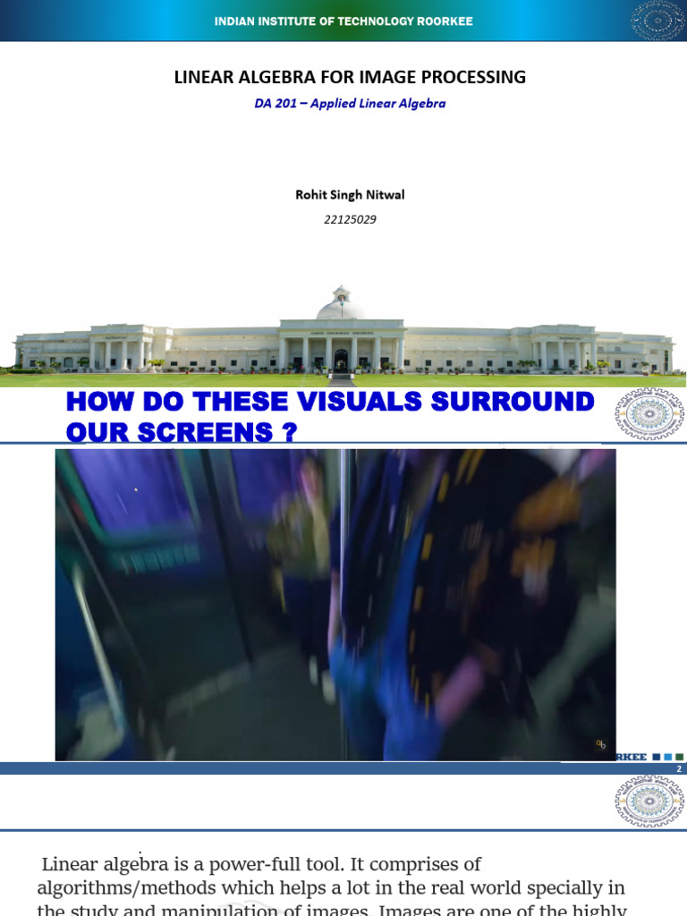 Linear Algebra For Image Processing | PDF | Principal Component ...