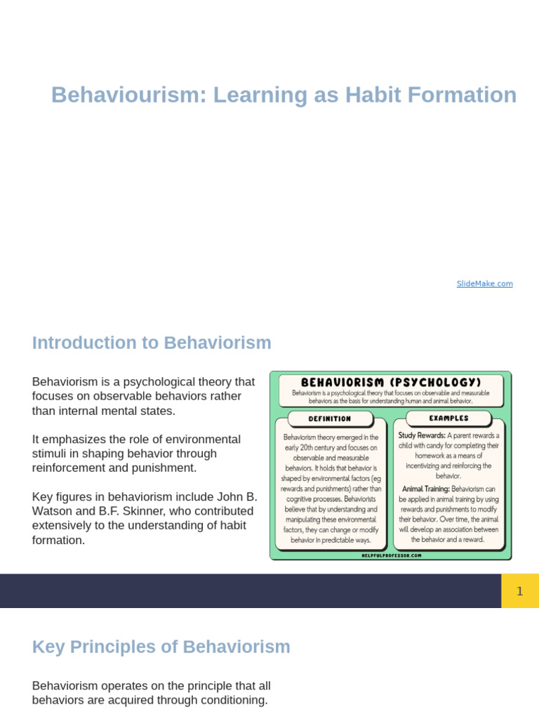 Behaviorism_ Learning As Habit Formation | PDF | Behaviorism | Reinforcement