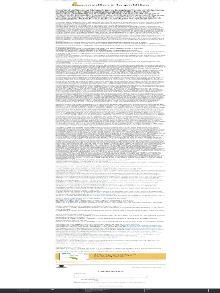 Los Medios y La Política - Telos | PDF | Medios de comunicación) | Sociedad
