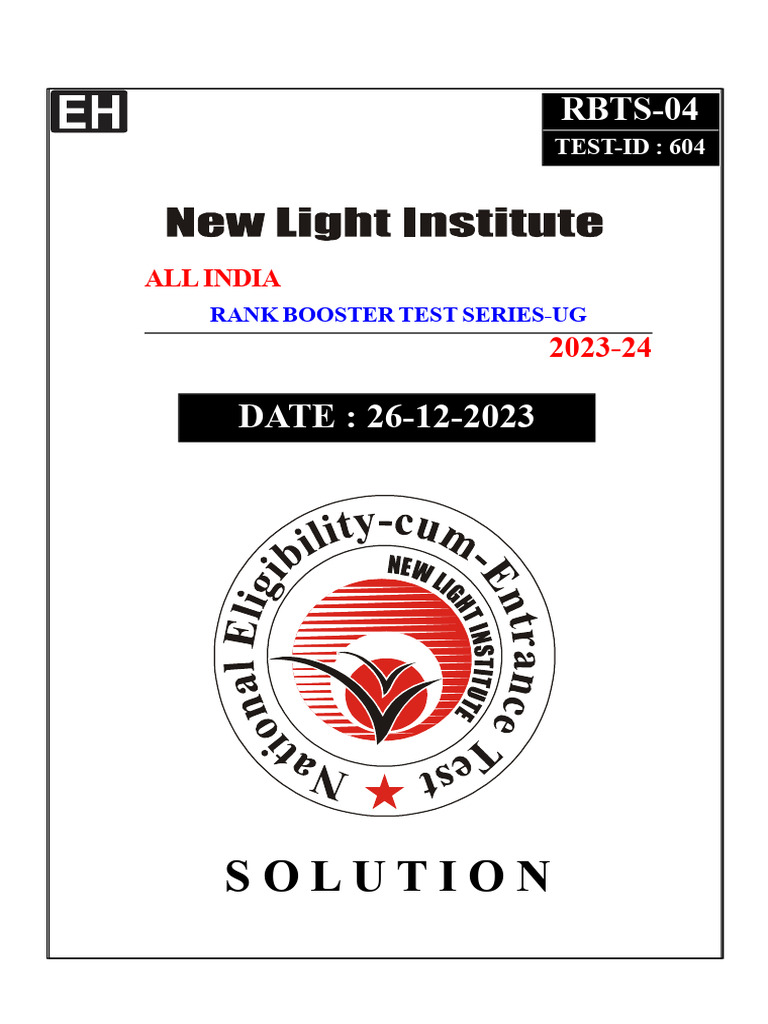 RBTS Test-4 (26-Dec.-23) (EH) Solution | PDF | Physical Quantities ...