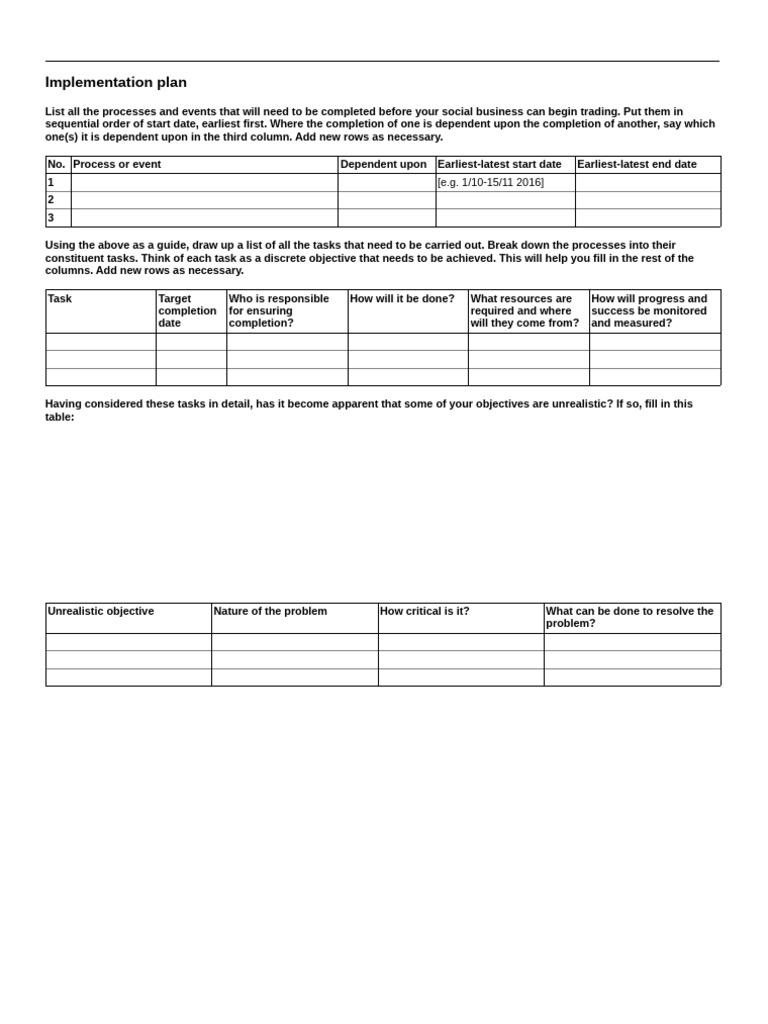 Implementation Plan | PDF