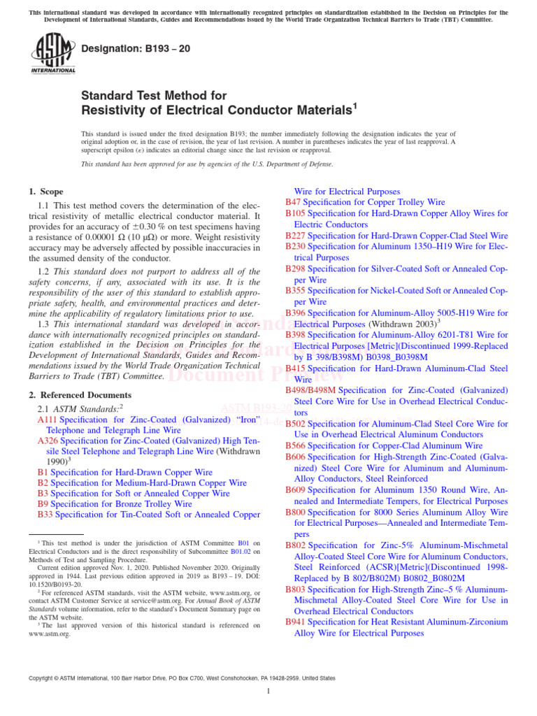 B193 | PDF | Electrical Resistivity And Conductivity | Electrical Resistance And Conductance