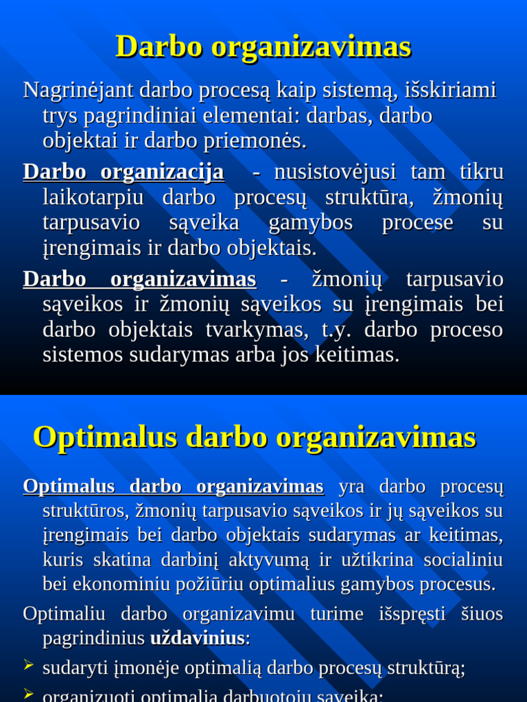 Darbo organizavimas,normavimas,apmokejimas | PDF