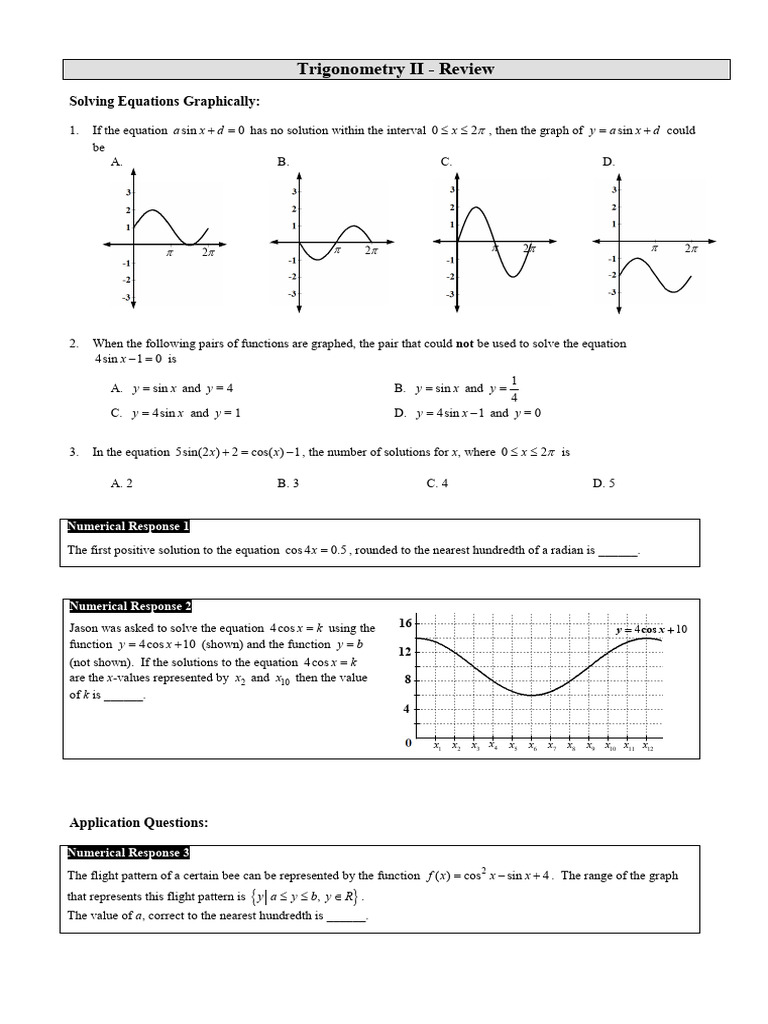 Trigonometry II - Review | PDF | Trigonometric Functions | Pendulum