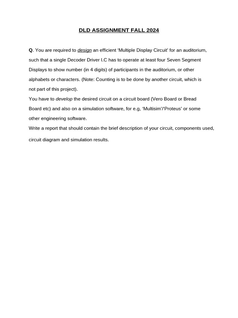 DLD Assignment F24 | PDF