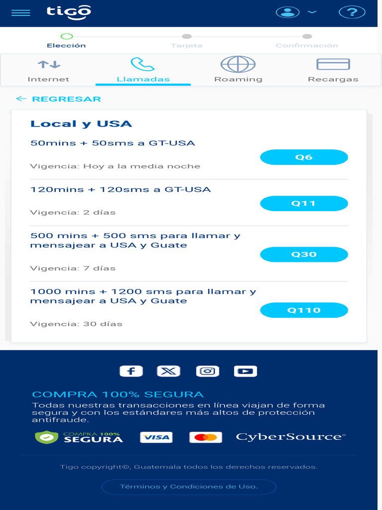 Paquetes Recargas Prepago - Pagos y Recargas Express en Línea Tigo Tigo ...