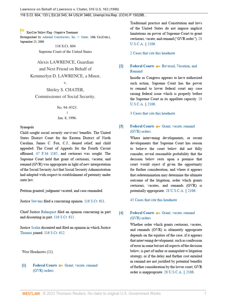 Supreme Court - Discusses Claim of Error - Lawrence On Behalf of ...