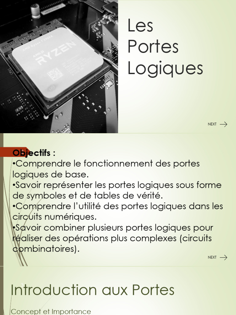Introduction aux Portes Logiques | PDF | Électronique | Fonction logique