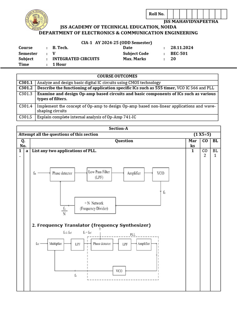 CIA-2 Solution. | PDF | Electronic Oscillator | Telecommunications Engineering