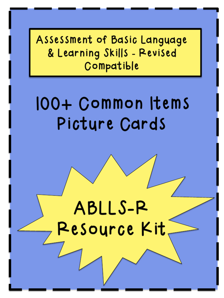 100+ Common Items Picture Cards: Assessment of Basic Language ...