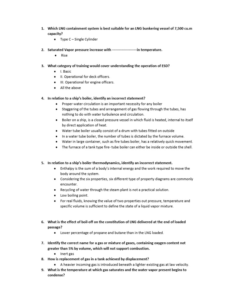 IGF Exit Exam Sample Questions and Answers | PDF | Boiler | Water