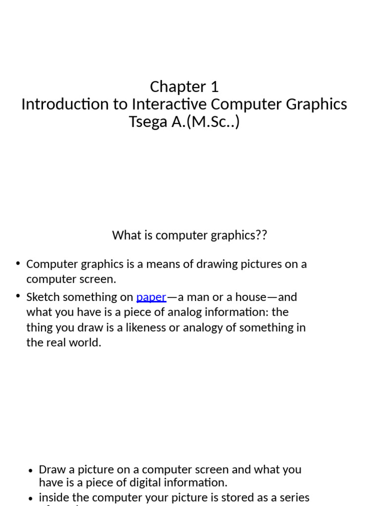 Chapter 1 Graphics | PDF | Computer Graphics | 3 D Modeling