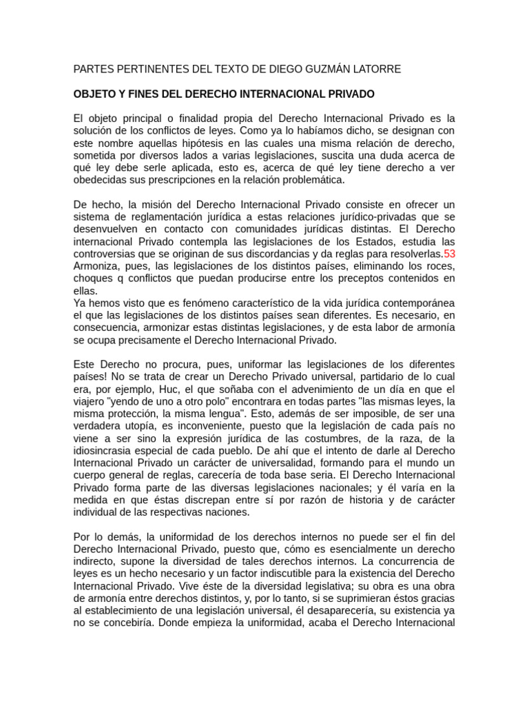 Partes Pertinentes Del Texto de Diego Guzmán Latorre | PDF | Ley ...