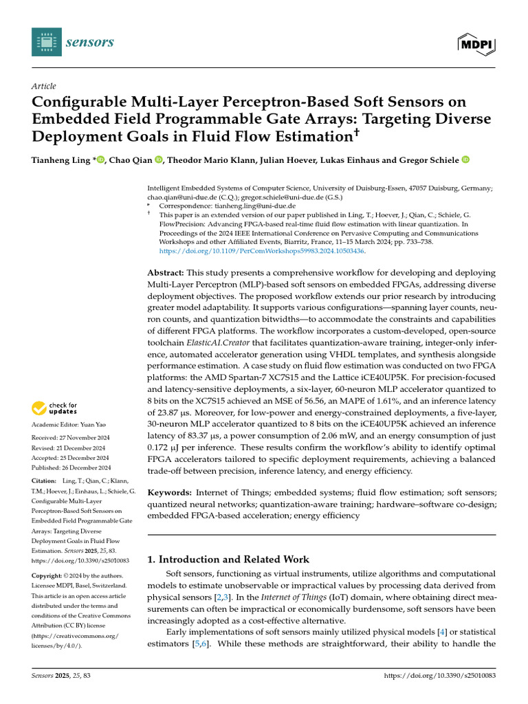 Sensors 25 00083 | PDF | Field Programmable Gate Array | Internet Of Things