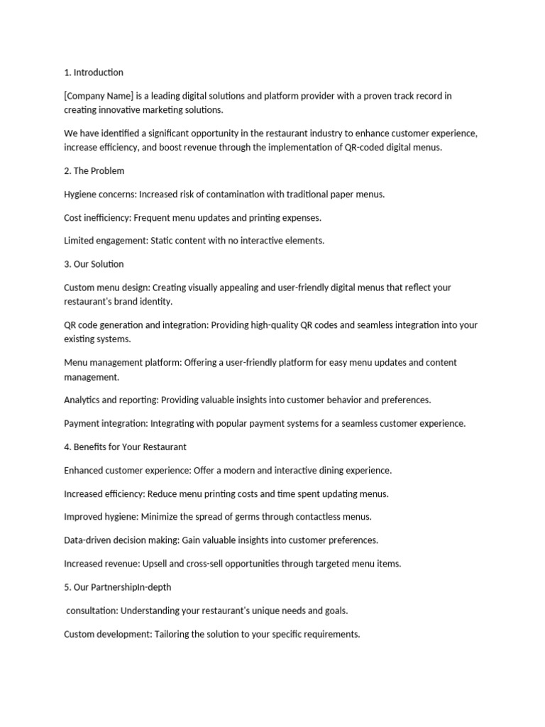 Proposal | PDF | Menu | Qr Code