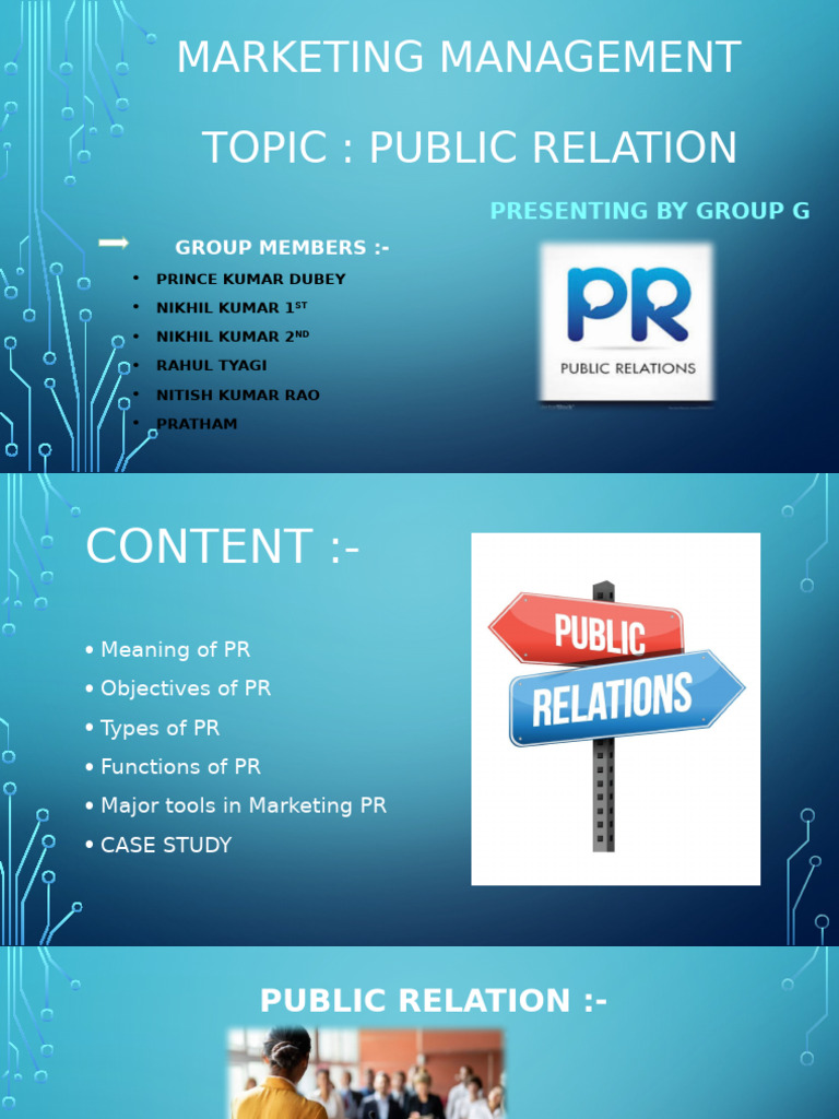 Public Relations in Marketing Management | PDF | Public Relations ...