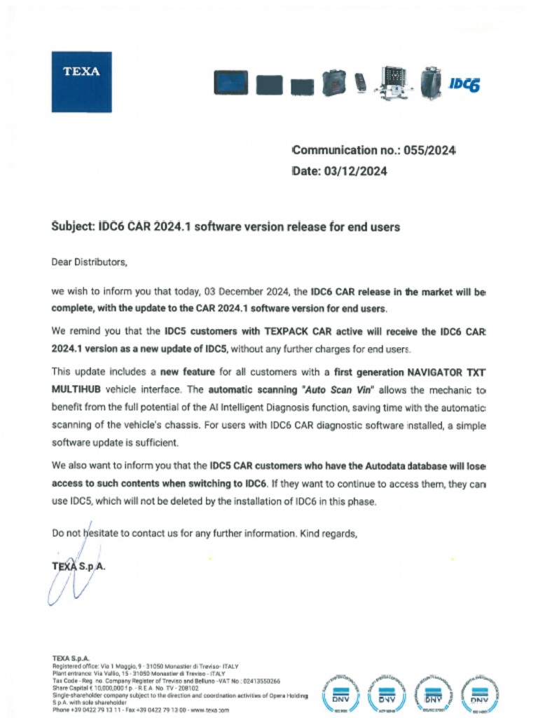 IDC6 CAR 2024.7 Update Notice | PDF | Software | Computing