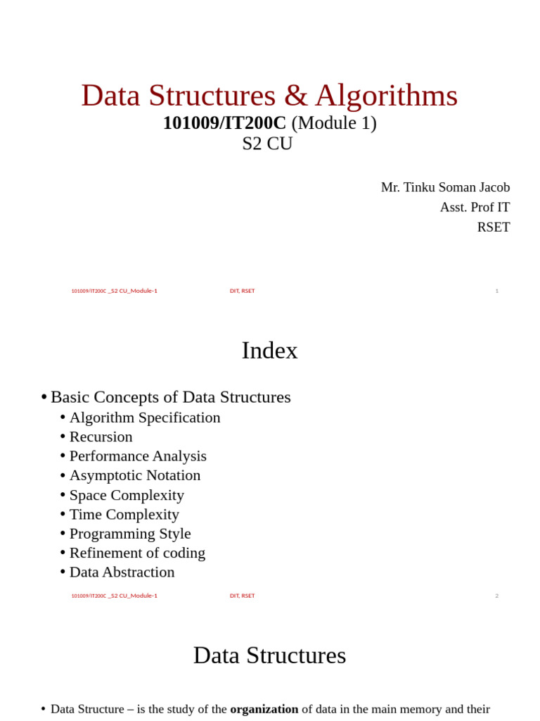 Module_1 - PART-A | PDF | Algorithms | Data Structure