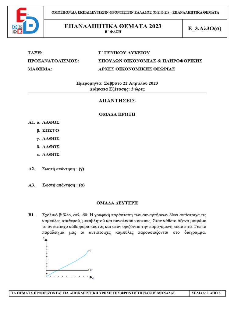 2023Β_Γ_Λυκείου_ΑΟΘ_Οικονομικών_Λύσεις | PDF
