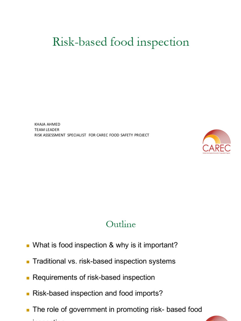 Risk-Based Food Inspection Overview | PDF | Food Safety | Hazard ...