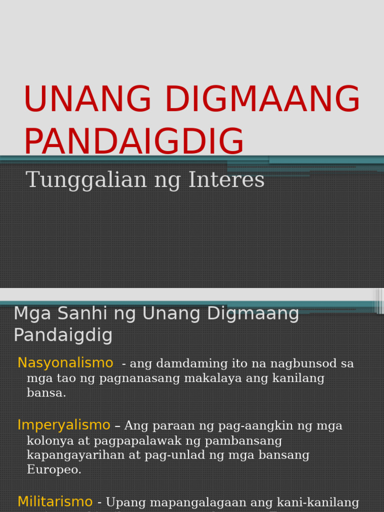 Unang Digmaang Pandaigdig | PDF