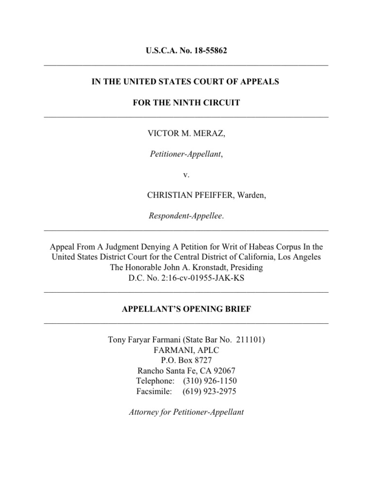 Meraz Opening Brief - Tony Farmani | PDF | Criminal Law | Common Law