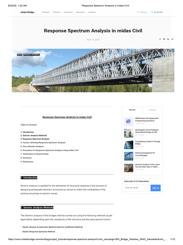 Response Spectrum Analysis in midas Civil | PDF | Damping | Mechanical ...
