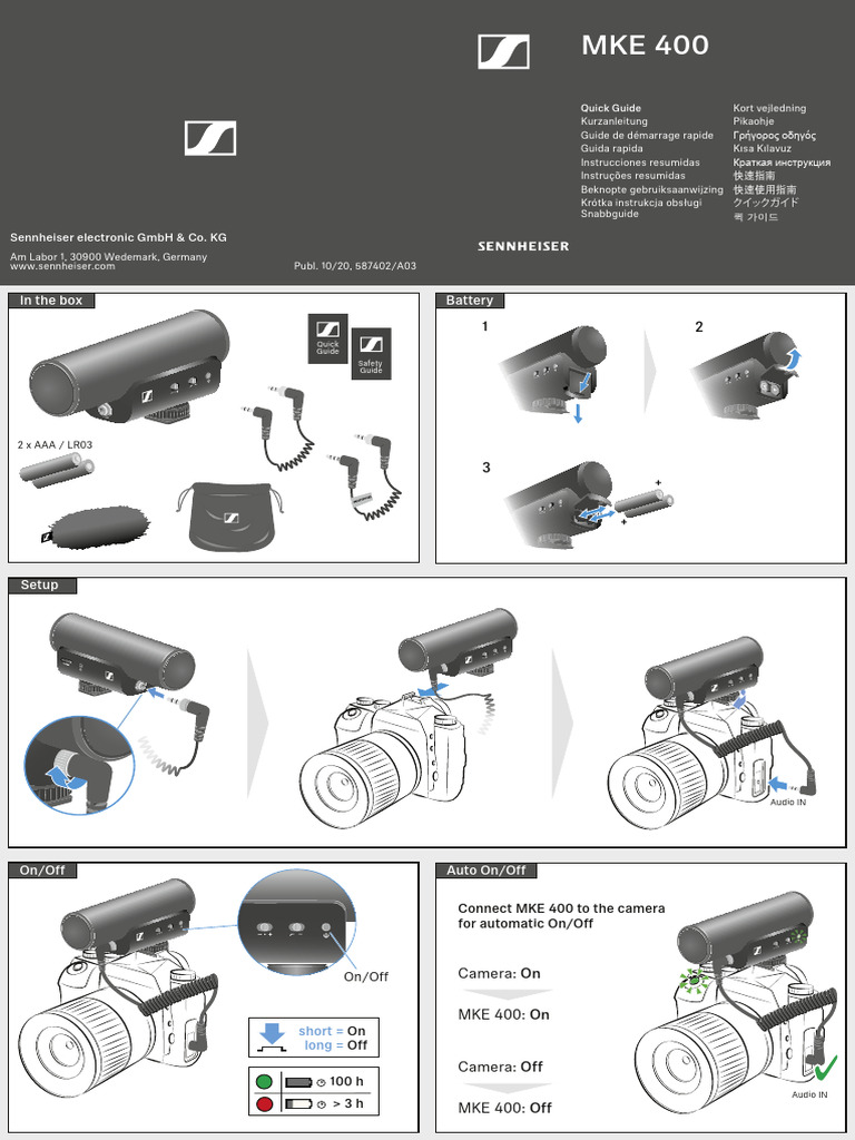 MKE 400 Quick Guide 10 2020 | PDF | Microphone | Headphones