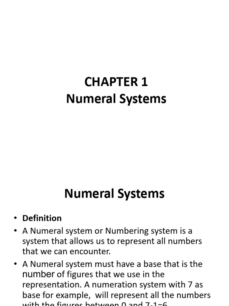 Chapter I Numbering Systems Pdf Arithmetic Numbers 