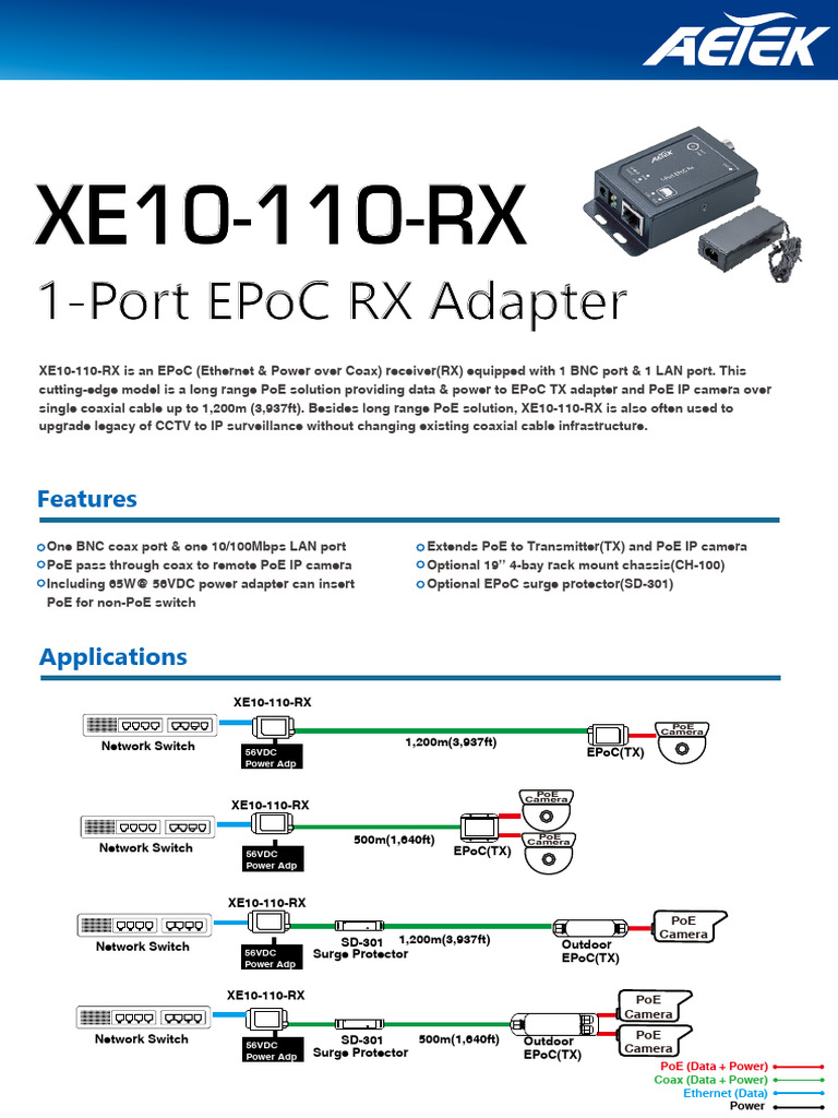 XE10-110-RX Datasheet-241106 | PDF | Network Switch | Coaxial Cable
